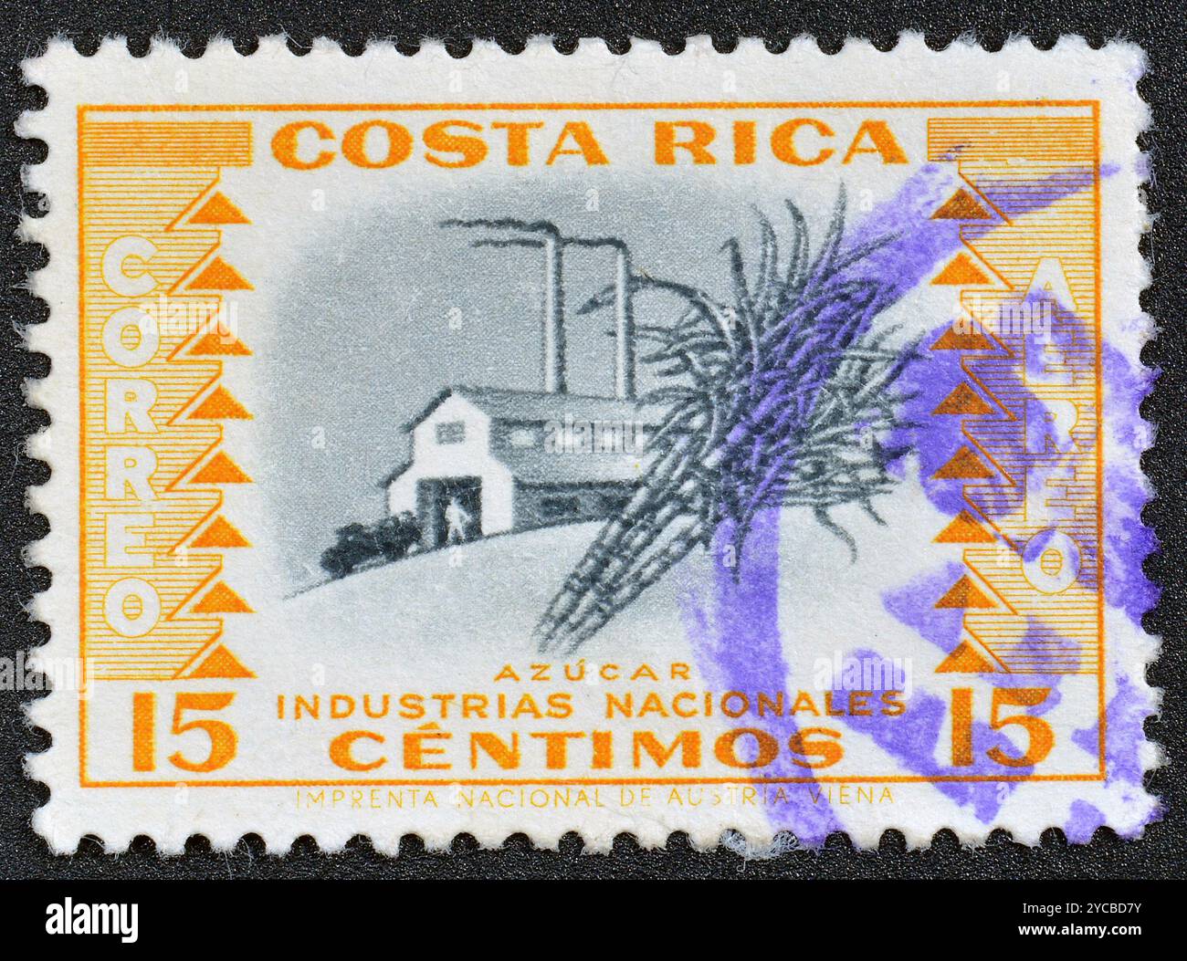 Cancelled postage stamp printed by Costa Rica, that shows Sugar ...