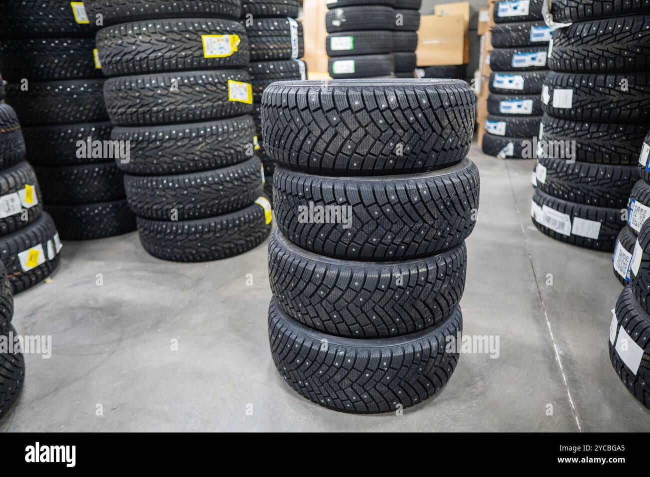 New car studded tires in hi-res stock photography and images - Alamy