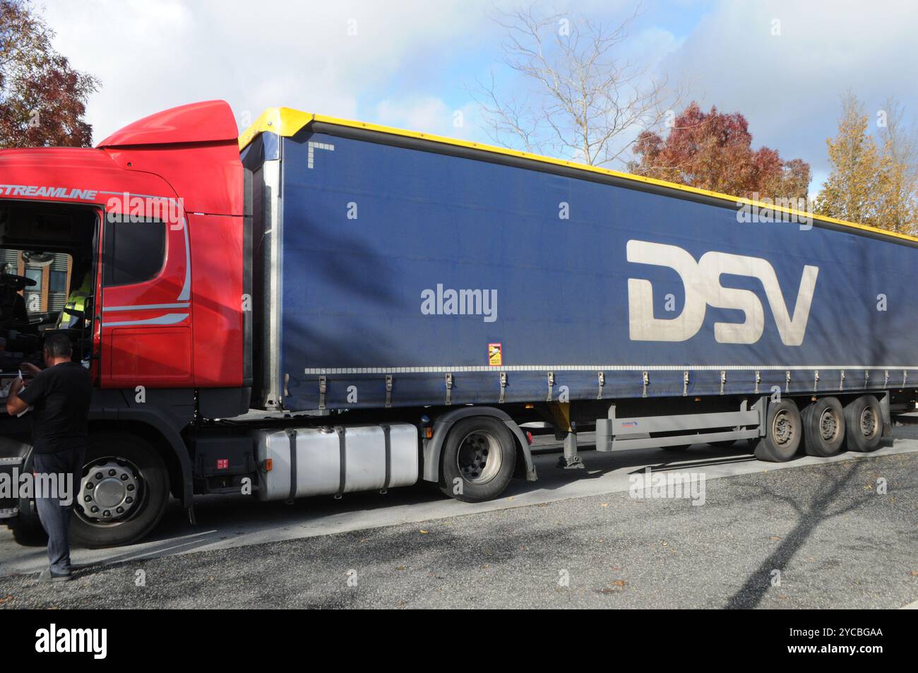 Copenhagen/ DenmarK/22 October 2024/ DSV transport truck in ballerup ...
