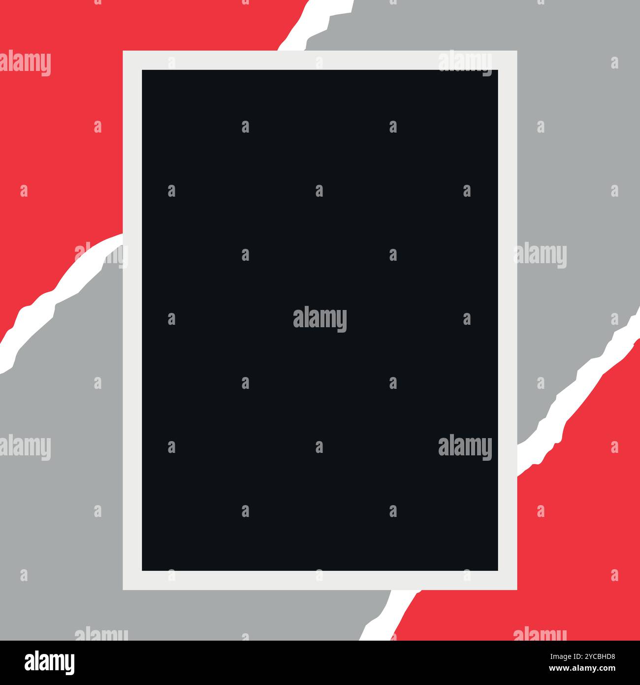 Photographic print with cut and torn paper. Blank photo frame. Vector ...