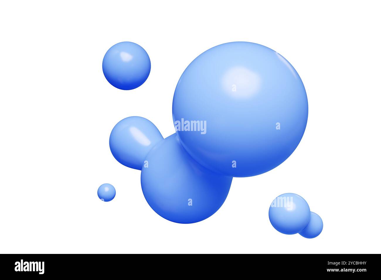 Blue abstract liquid metaball shape. 3d render illustration Stock Photo ...