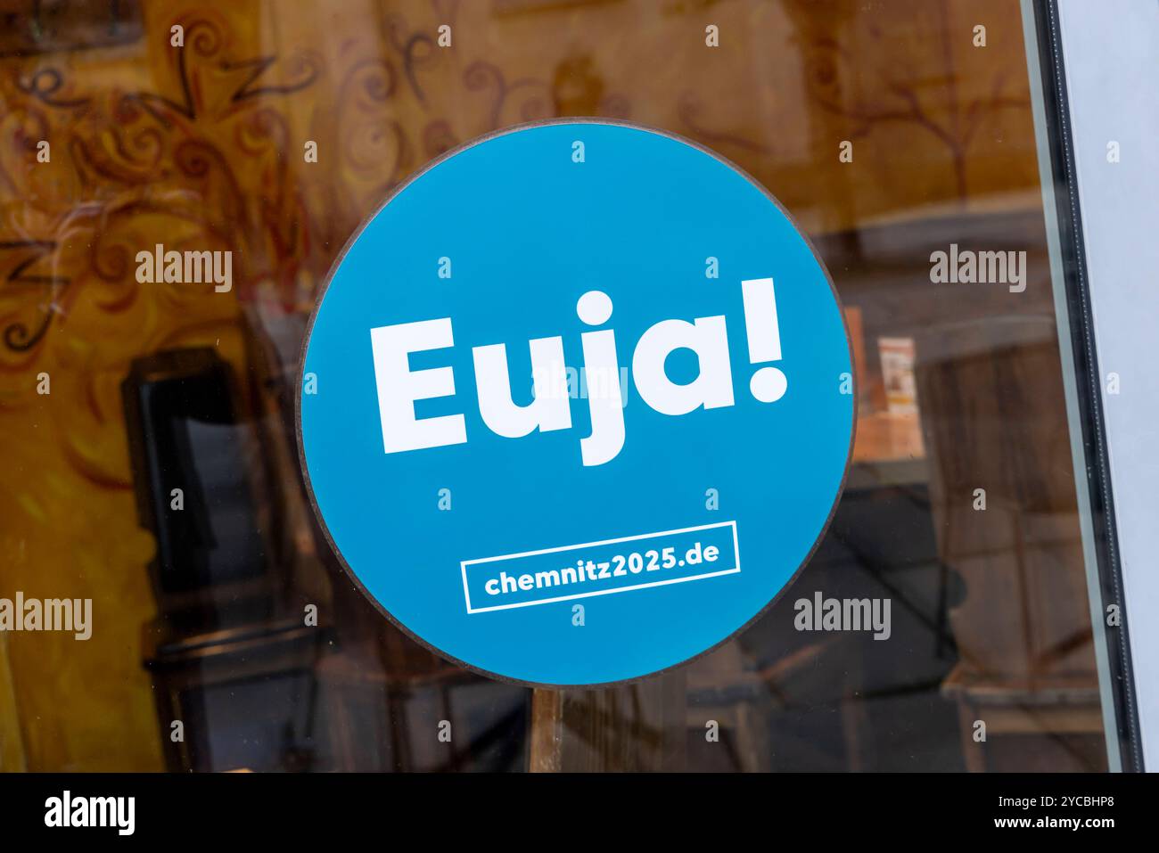 Aufkleber Euja, Kulturhauptstadt Europas 2025. Stadtansicht Chemnitz ...