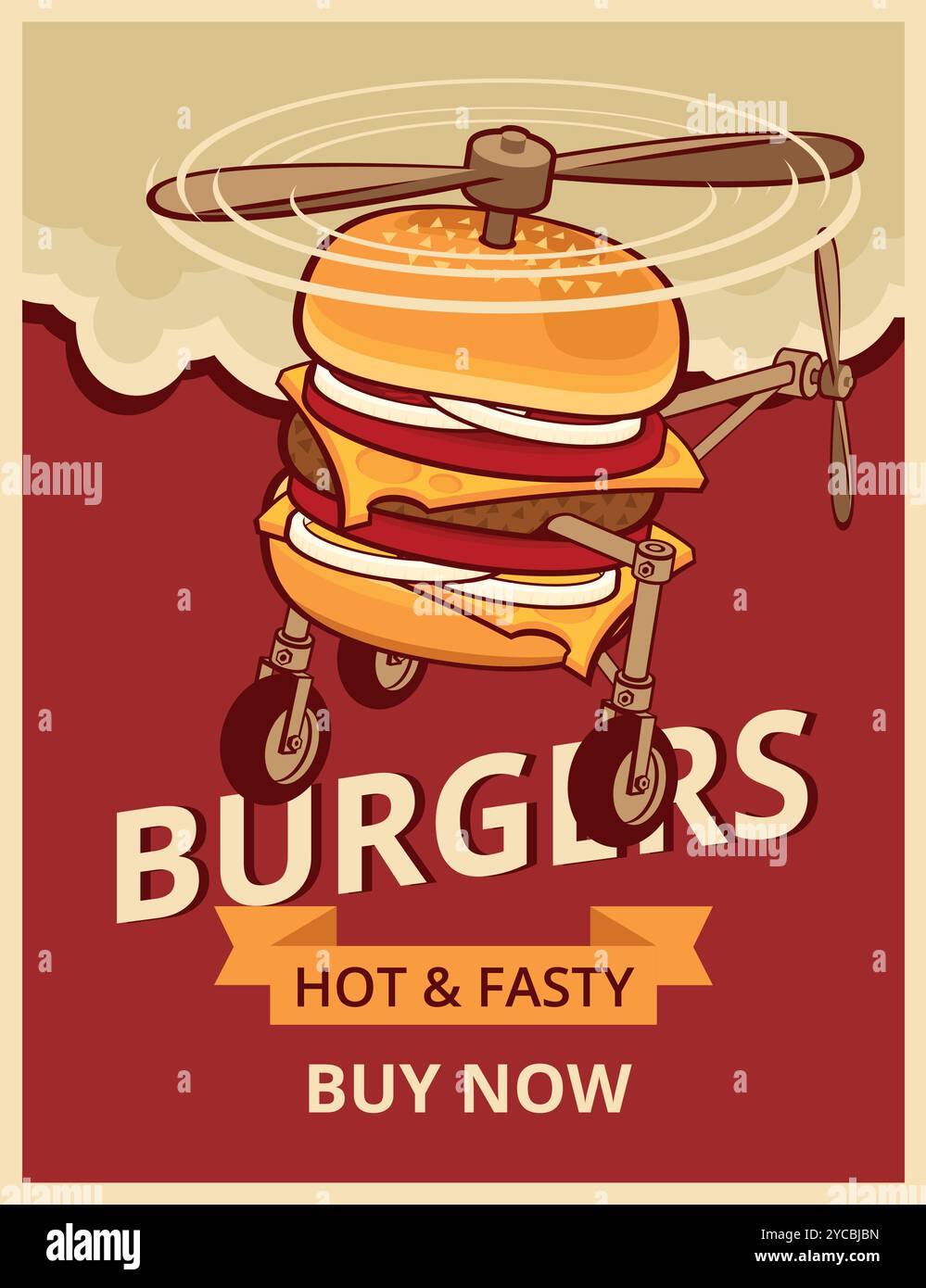 Banner for burger Stock Vector Images - Alamy