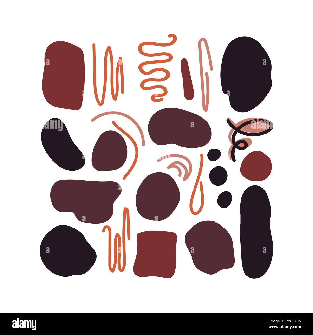 Set of blob shapes and lines. Vector illustration Stock Vector Image ...