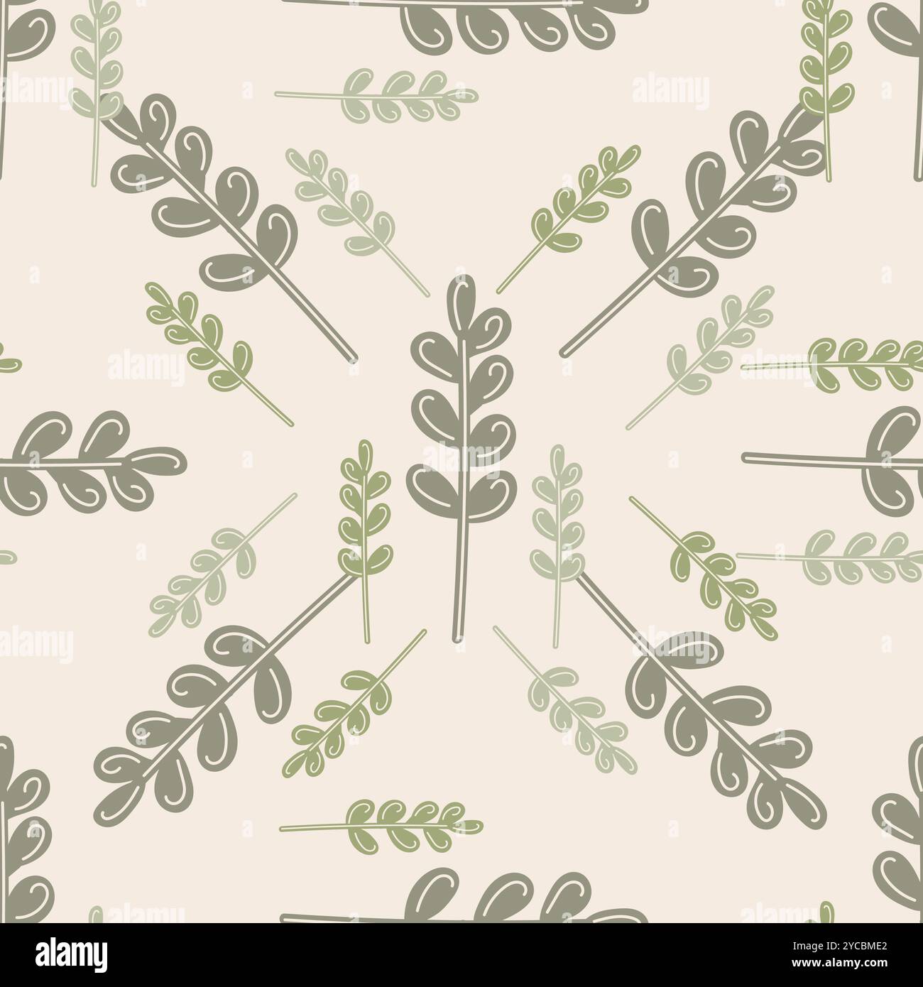 Seamless herbal pattern in minimalist style for fabric, textile ...