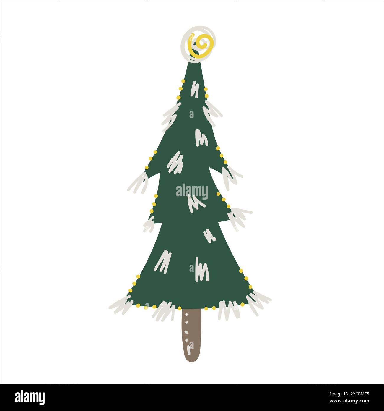 Funny Christmas tree in cartoon style Stock Vector Image & Art - Alamy
