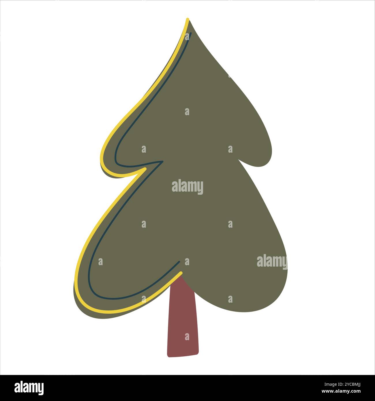 Funny Christmas tree in cartoon style Stock Vector Image & Art - Alamy