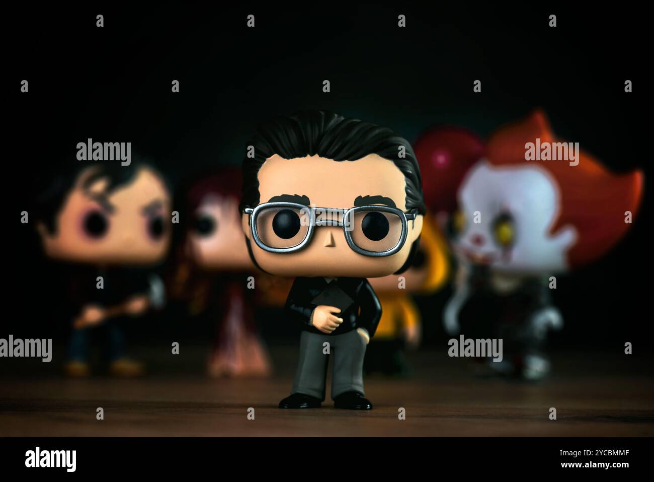 Funko POP vinyl figure of Stephen King in front of Funko POP vinyl ...