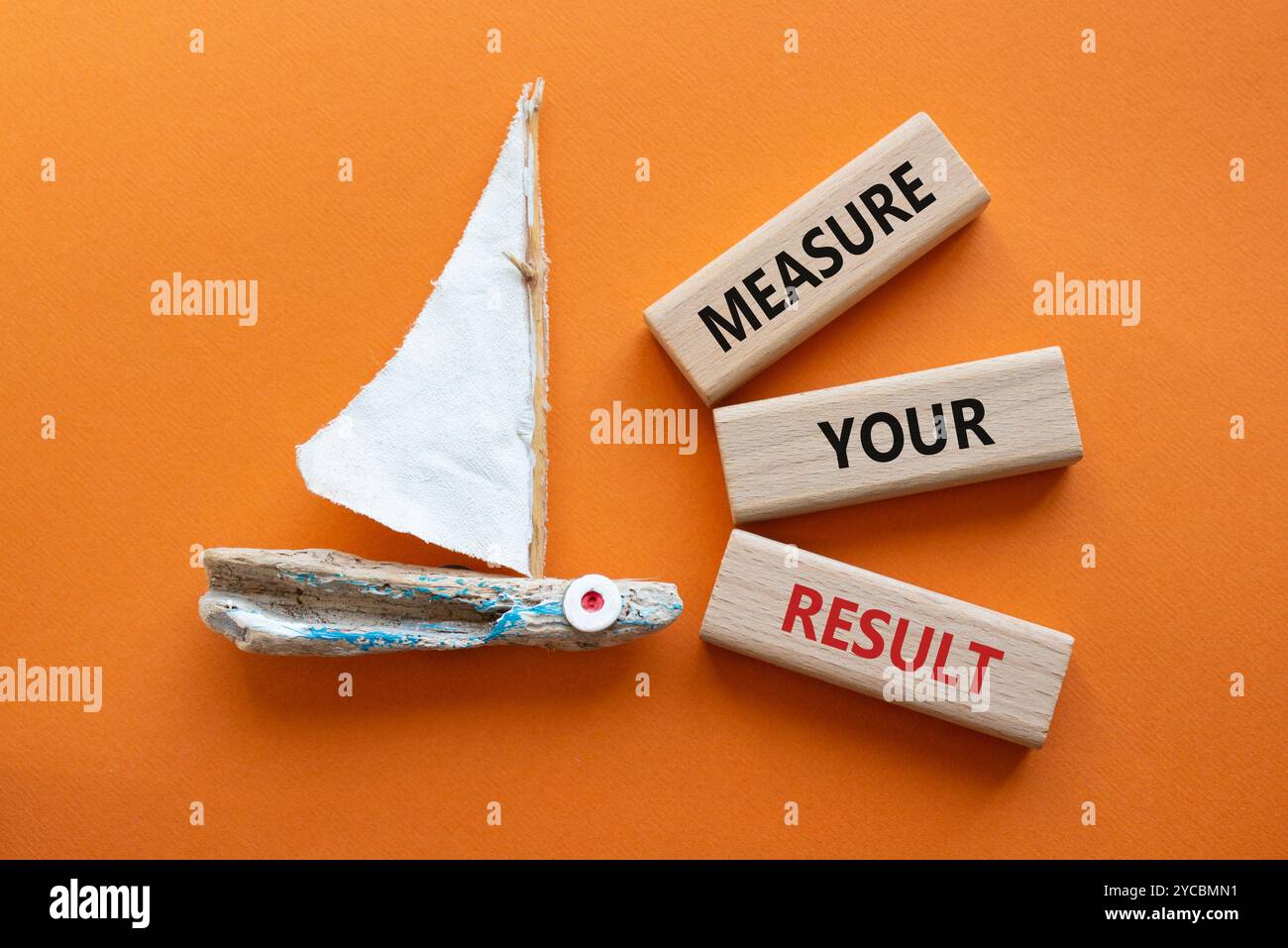 Measure your Result symbol. Concept words Measure your Result on wooden ...