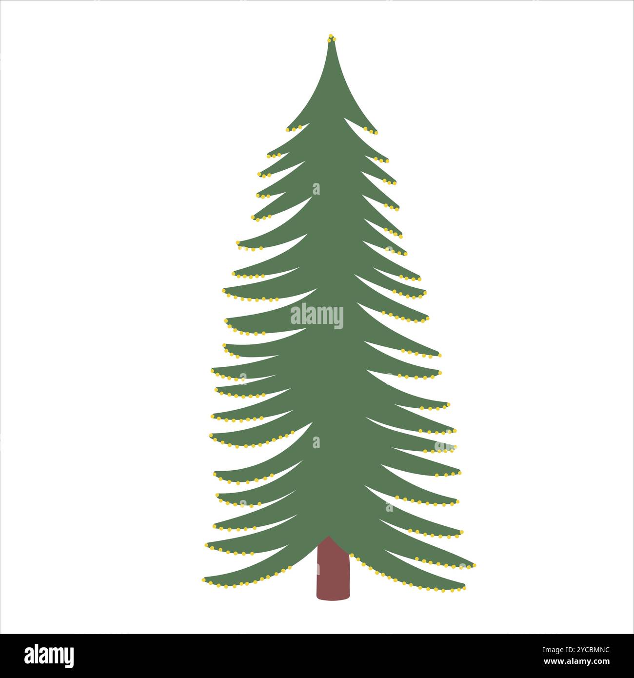 Funny Christmas tree in cartoon style Stock Vector Image & Art - Alamy