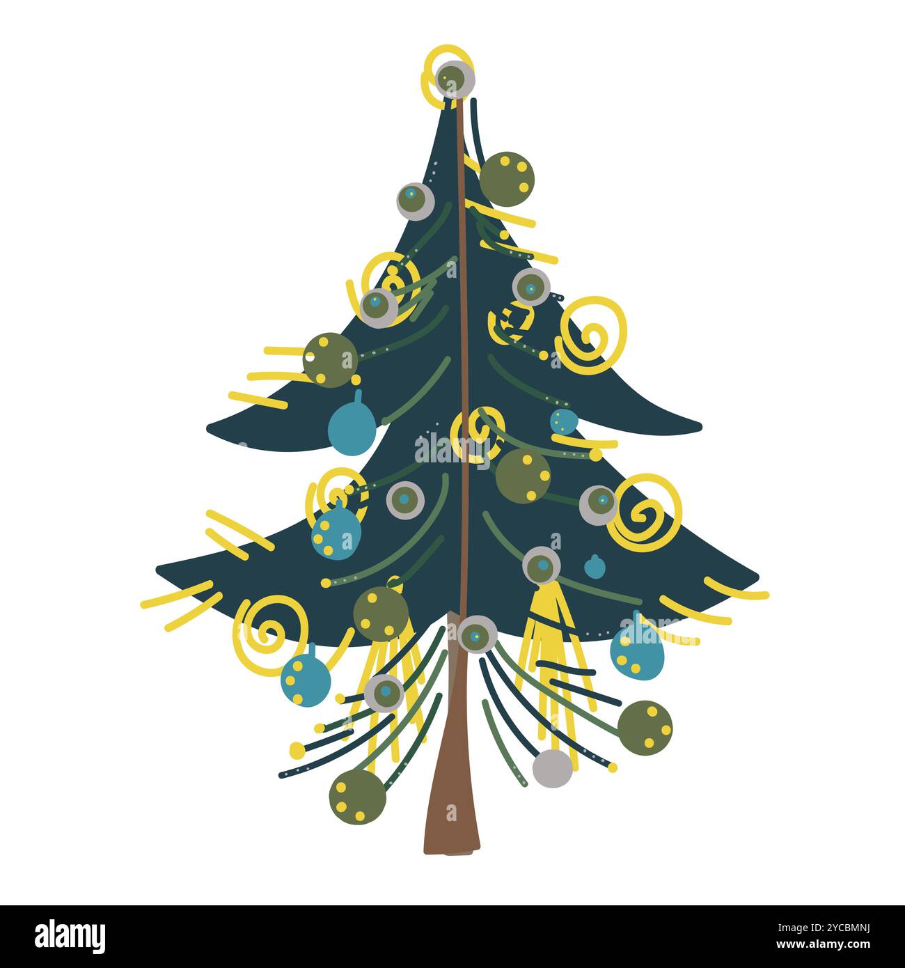 Christmas tree in cartoon Stock Vector Images - Alamy