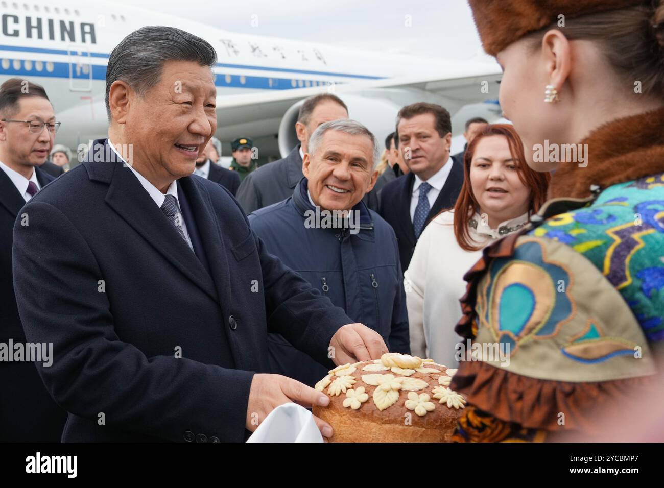Kazan, Russia. 22 October, 2024. Chinese President Xi Jinping, left ...