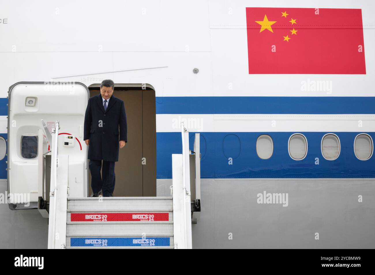 Kazan, Russia. 22nd Oct, 2024. Chinese President Xi Jinping, steps off ...