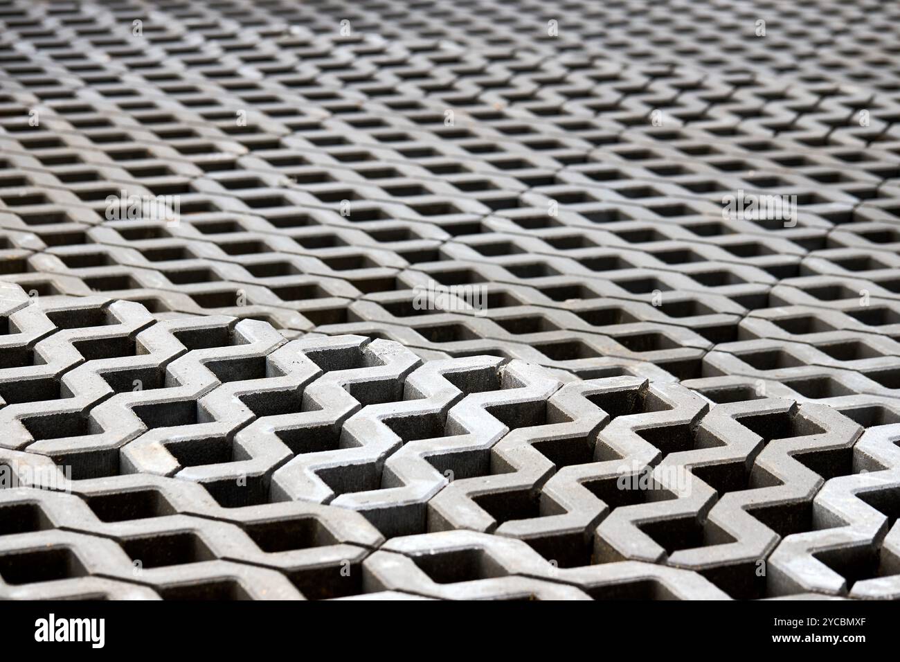 Checkered Concrete Cinder Tiles Of A Garden Sidewalk Lawn In Palette ...