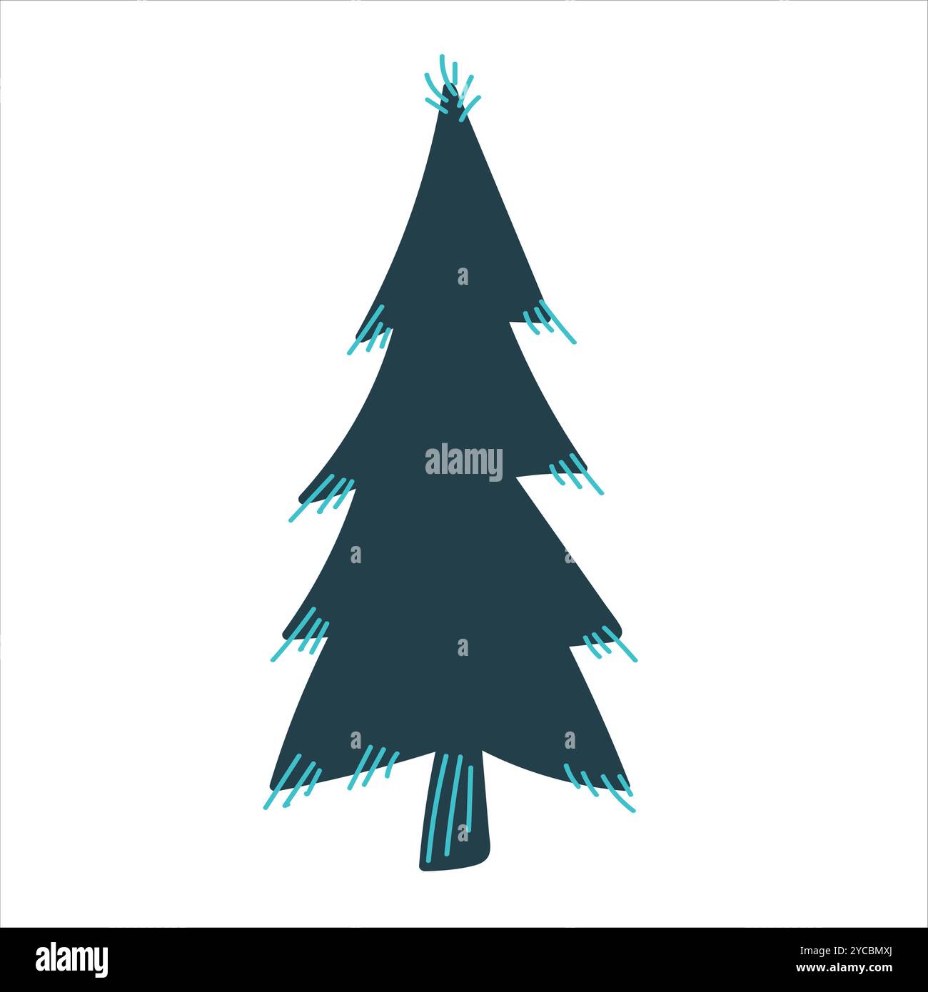 Funny Christmas tree in cartoon style Stock Vector Image & Art - Alamy