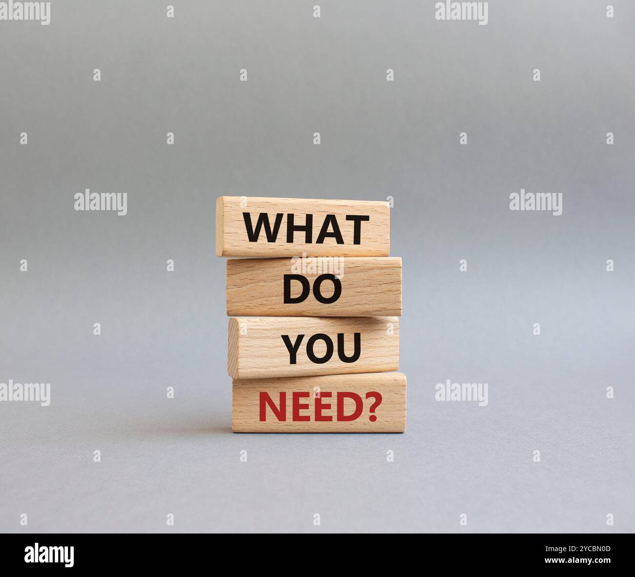 What do you need symbol. Wooden blocks with words What do you need ...