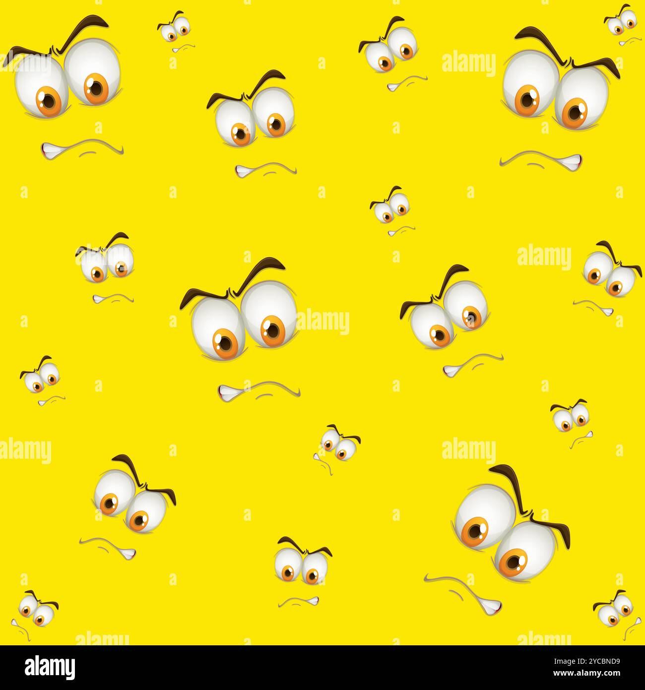 Seamless background with different facial expressions. Cartoon faces ...