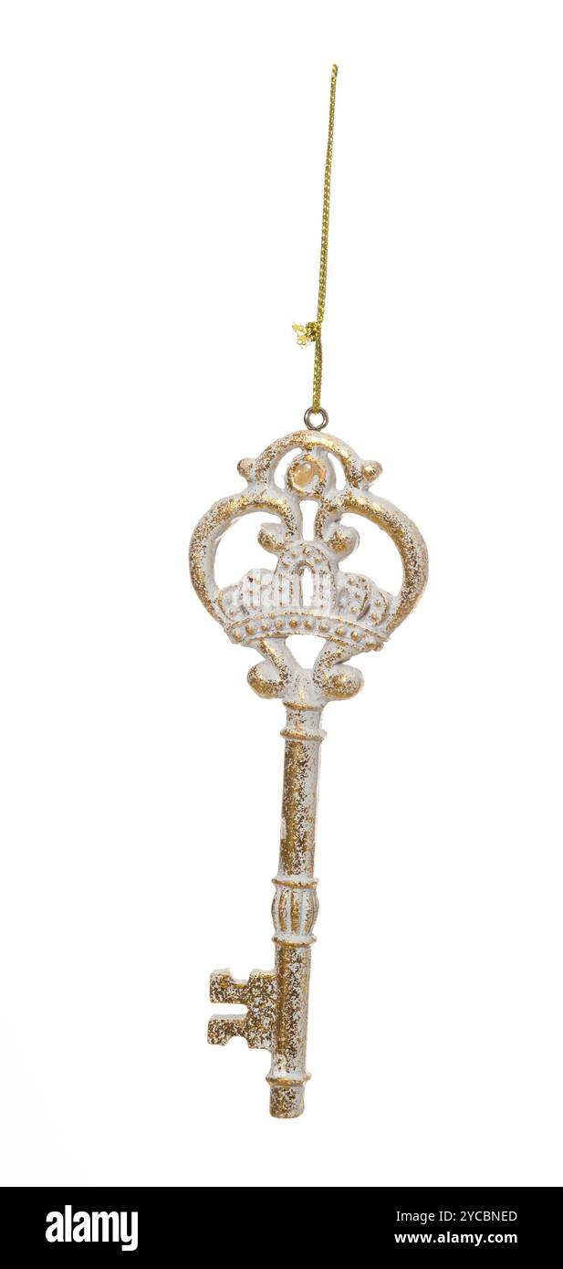 Christmas tree toy key shape for decoration and design isolated on a ...