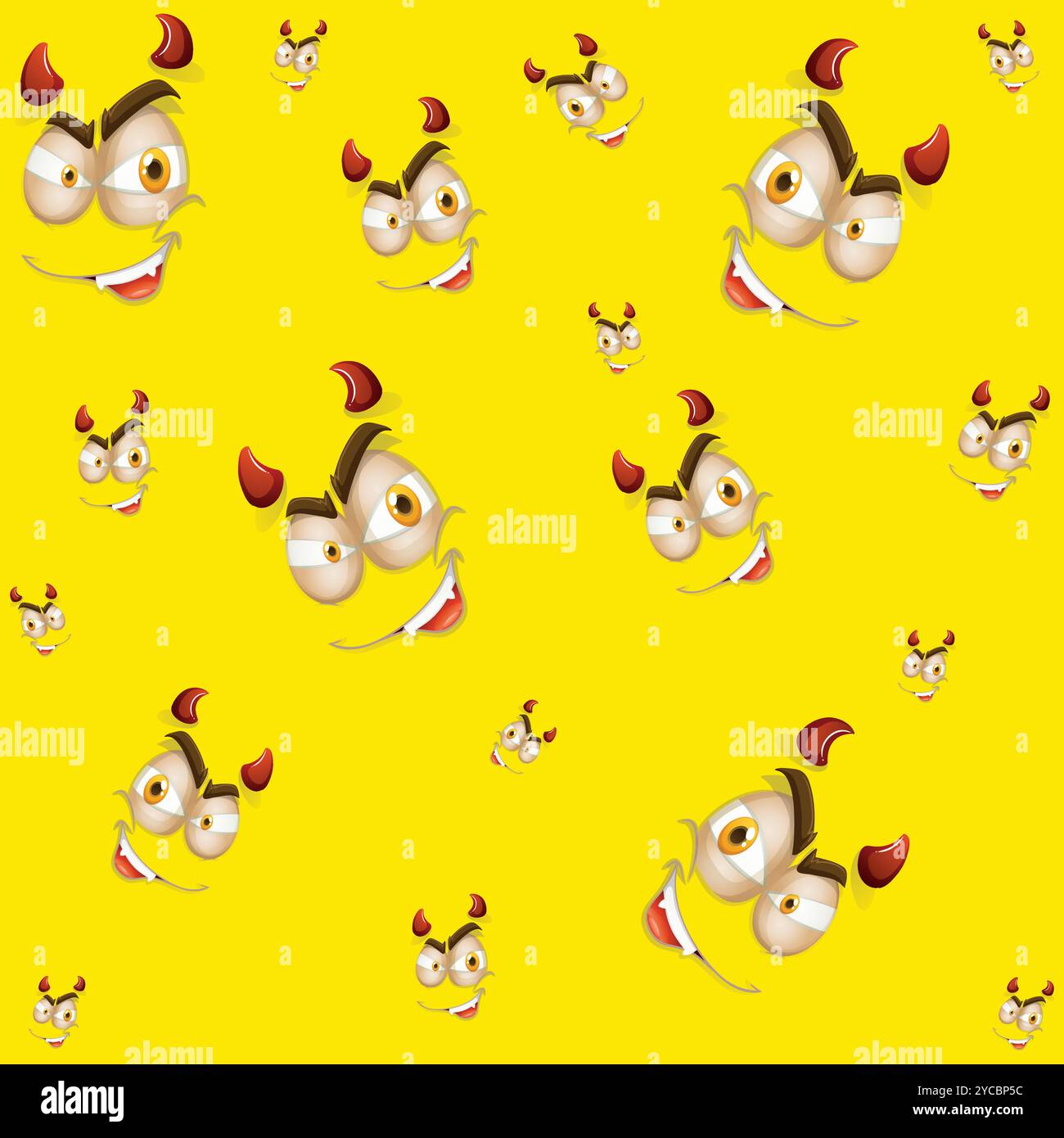 Seamless background with different facial expressions. Cartoon faces ...