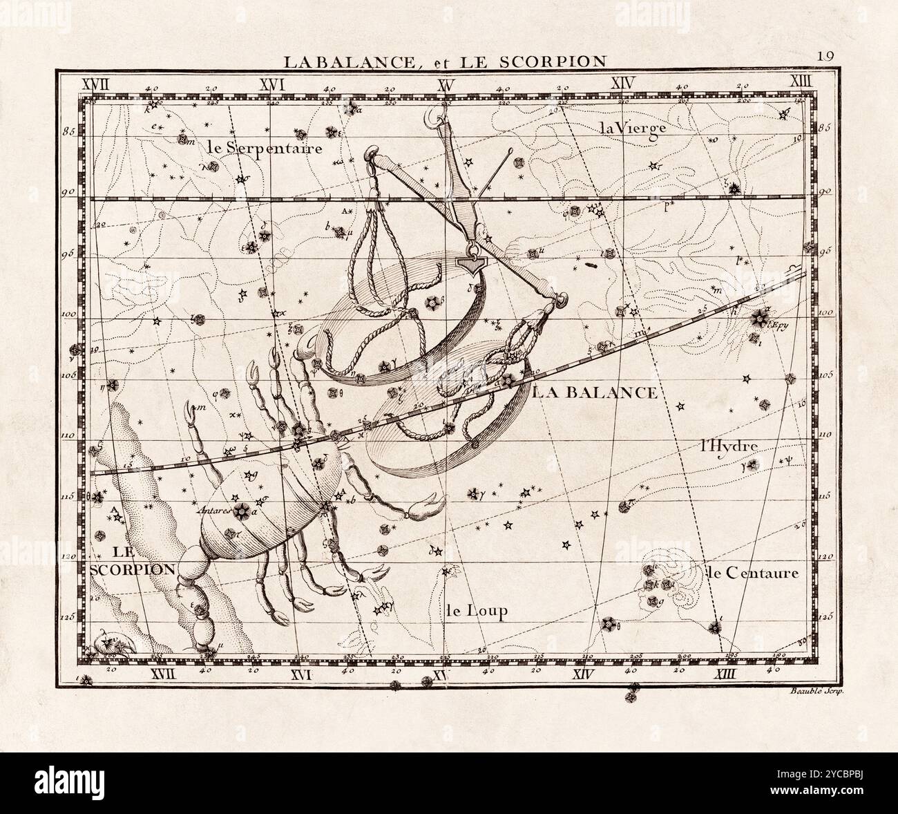 Vintage star constellations map hi-res stock photography and images - Alamy