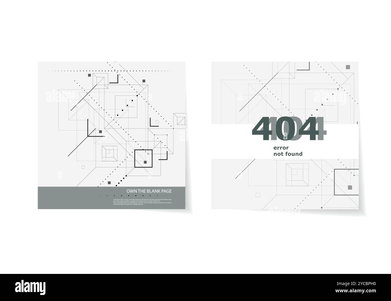 White background with lines, dots, squares and circles that meet fancy ...