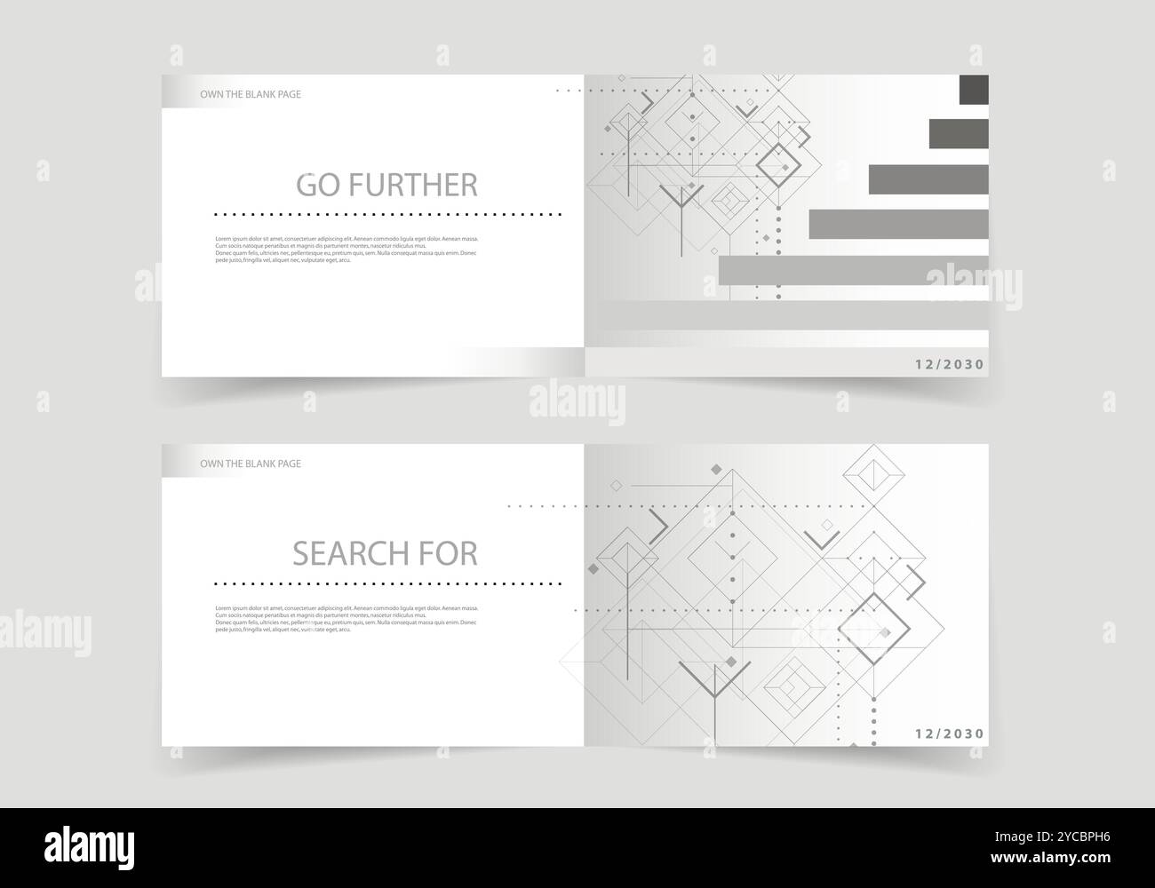 White background with lines, dots, squares and circles that meet fancy ...