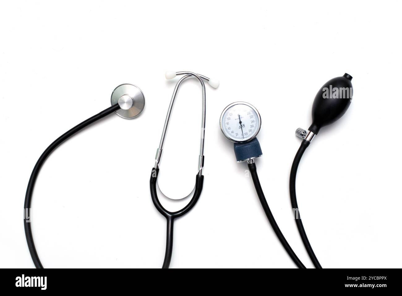 Tonometer. pressure measuring device on a white background. top view ...
