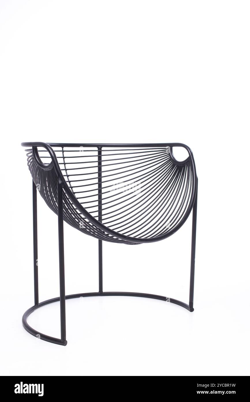 black iron chair isolated on white background Stock Photo - Alamy
