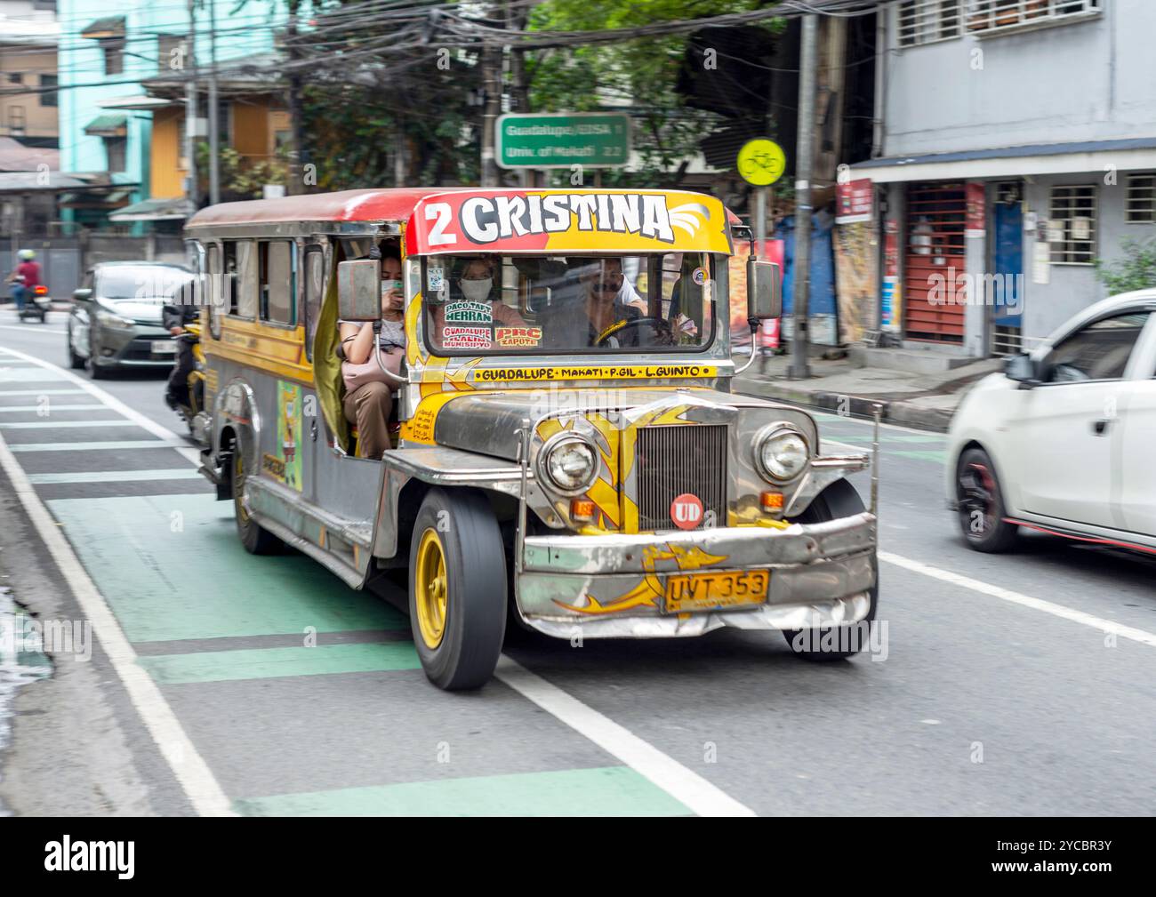 Manila,Philippines-January 13 2023:The colorful,rustic vehicles rush ...