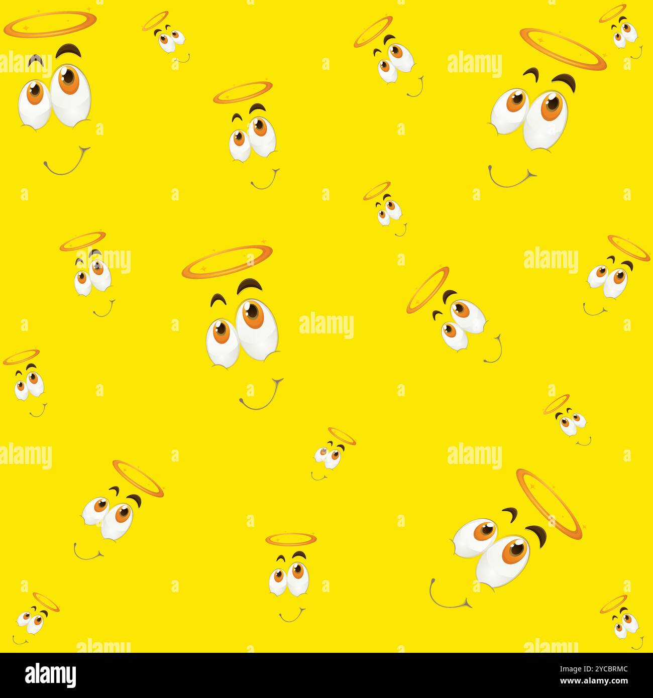 Seamless background with different facial expressions. Cartoon faces ...