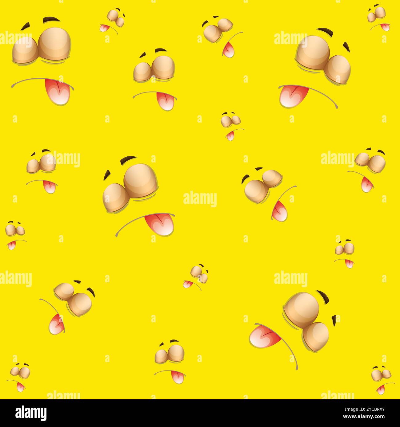 Seamless background with different facial expressions. Cartoon faces ...