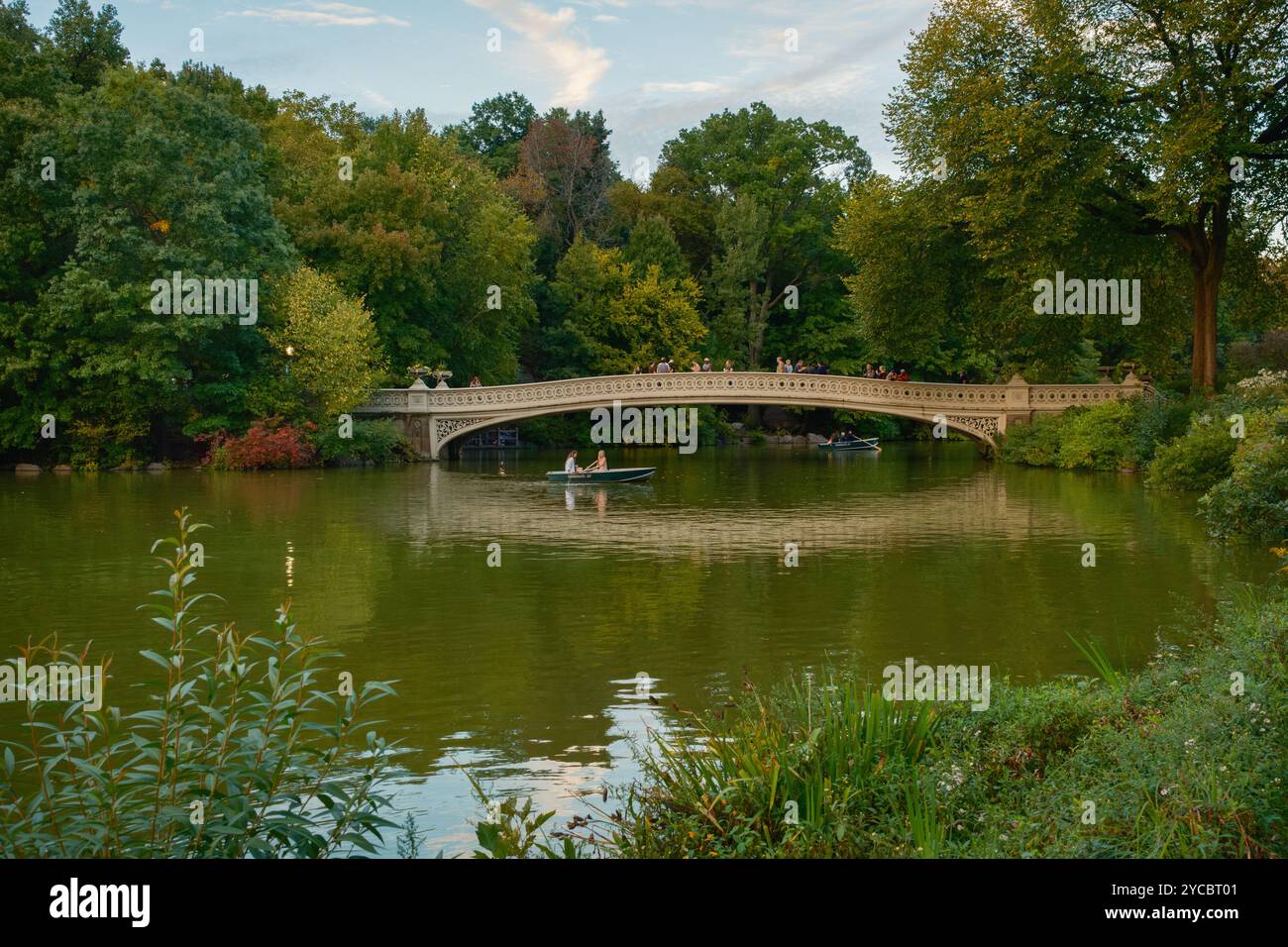 The Bow Bridge over The Lake at Central Park, Manhattan, New York City ...