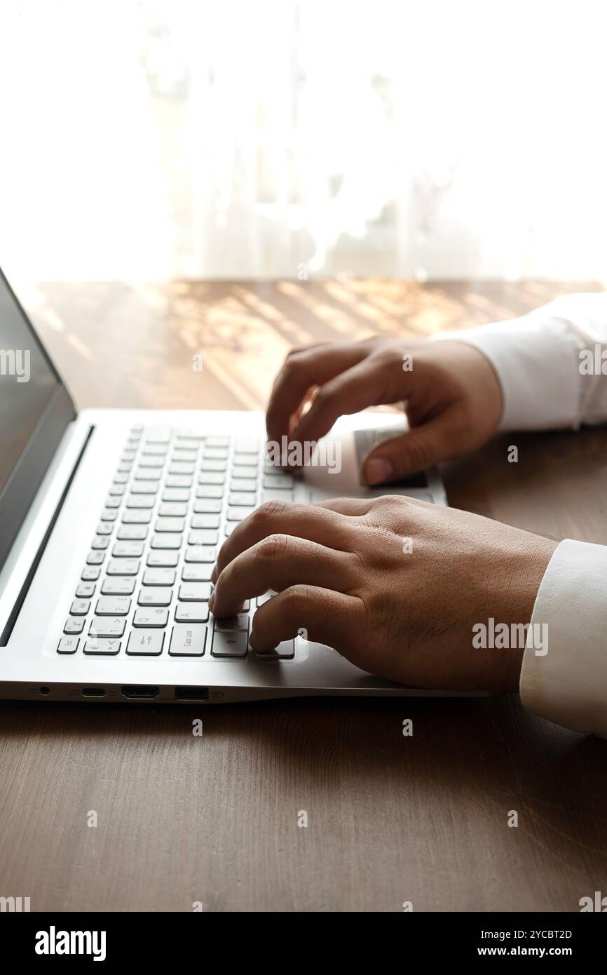 Office work on computer in daylight Stock Photo - Alamy