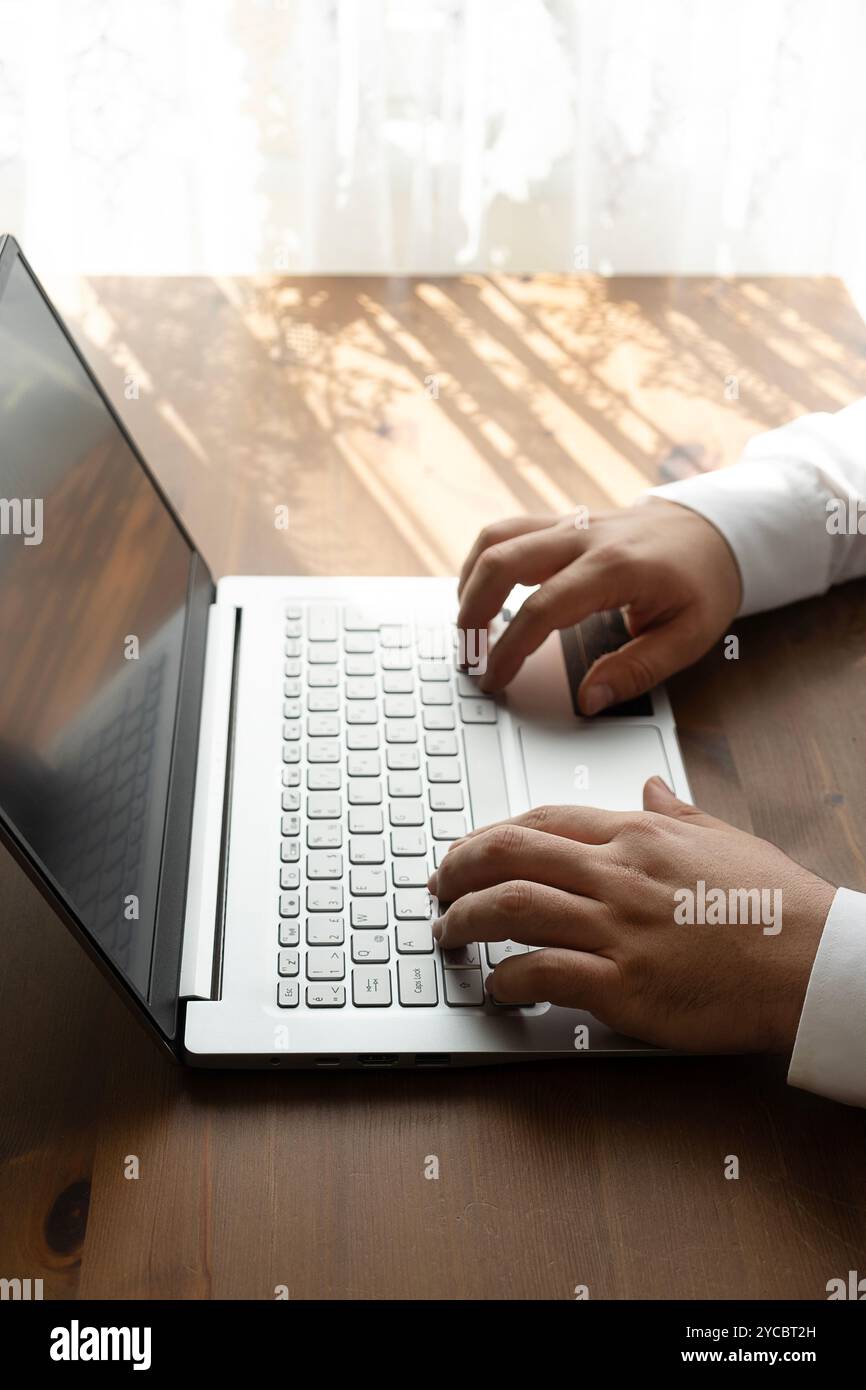 Office work on computer in daylight Stock Photo - Alamy