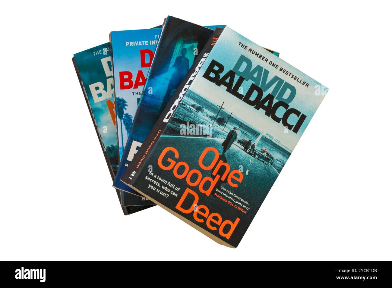 Selection of David Baldacci books with One Good Deed book on top ...