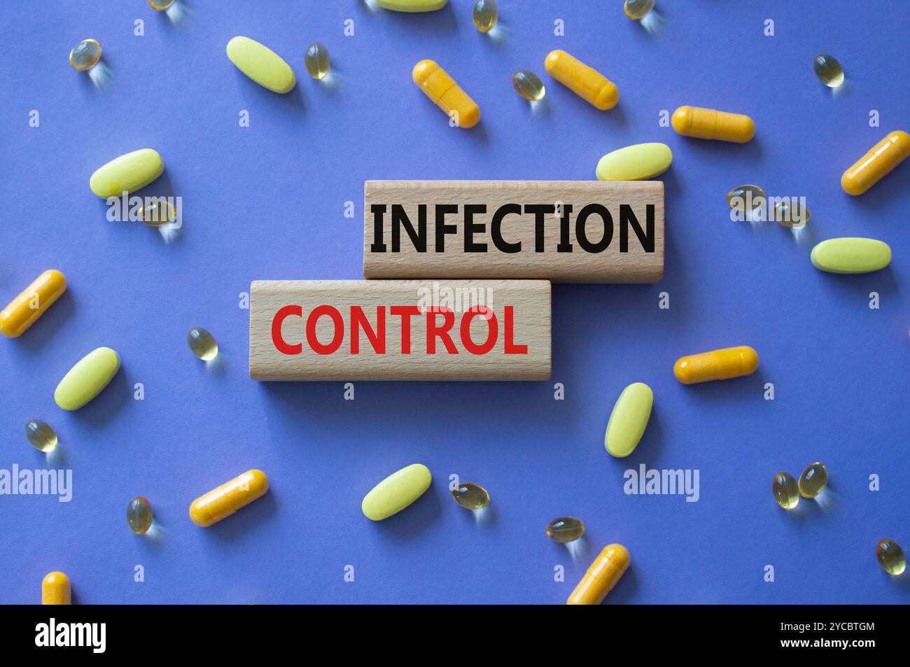 Infection Control symbol. Concept word. Infection Control on wooden ...