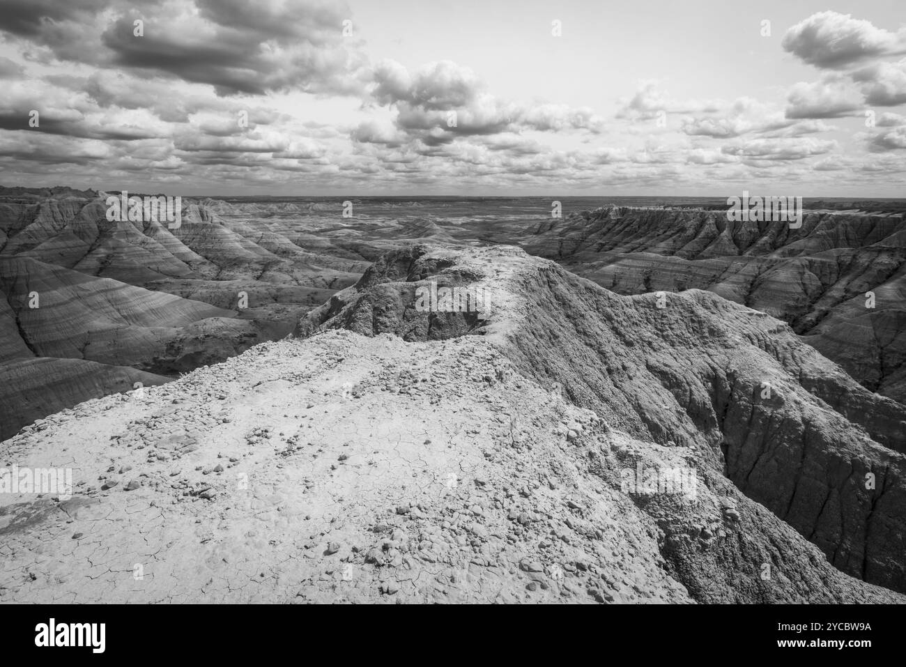 Badlands National Park in Black and White Stock Photo - Alamy