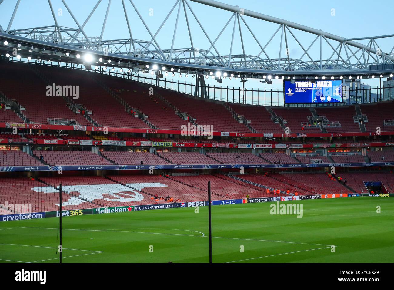 A general view of Emirates Stadium prior to the UEFA Champions League ...