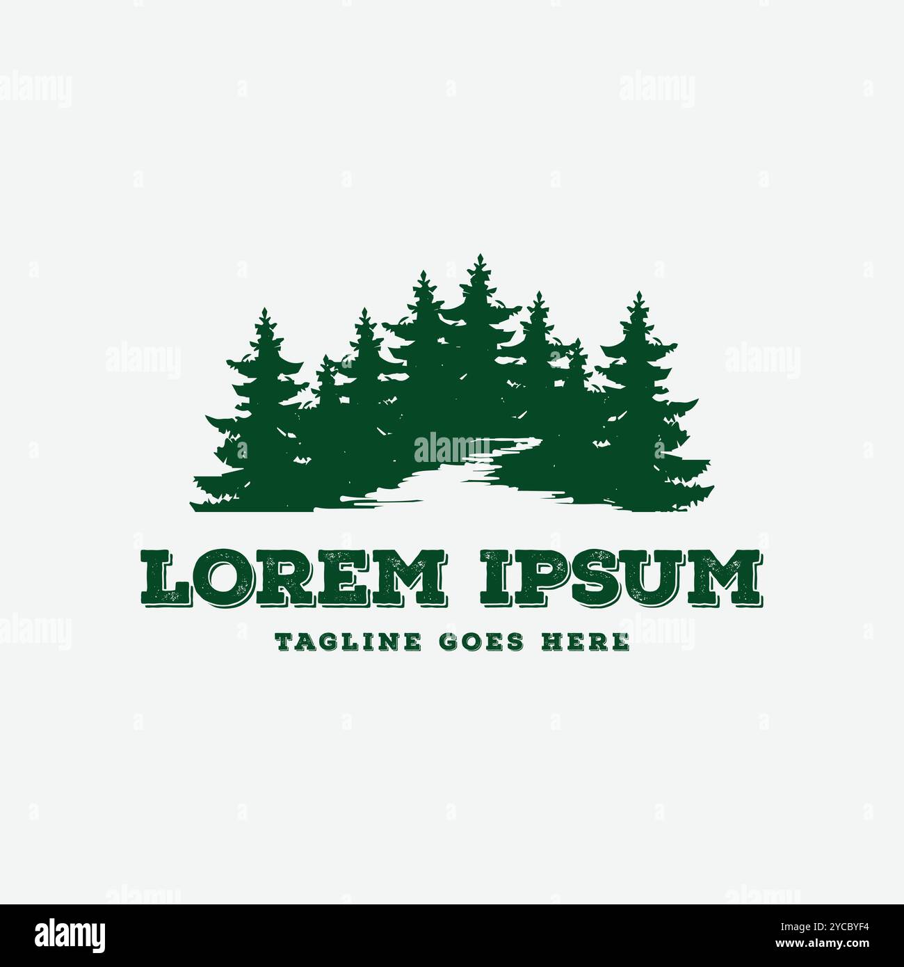 Vintage Retro Pine Cedar Conifer Evergreen Spruce Cypress Hemlock Fir ...