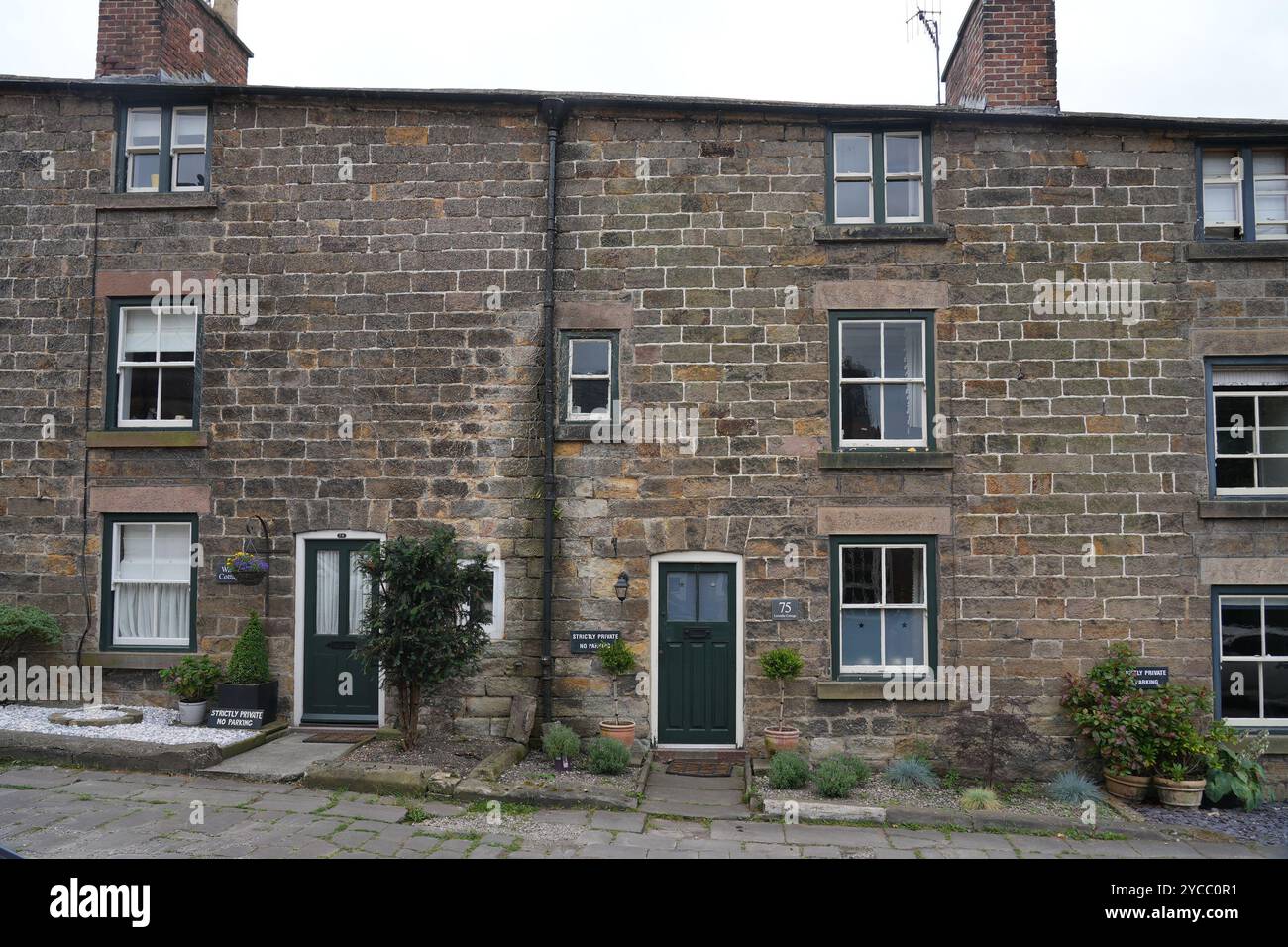 Traditional mill cottages in Belper, Derbyshire. Photo date: Monday ...