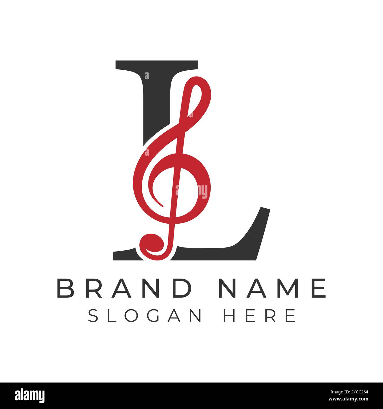 Initial Letter L with musical note Style icon. Alphabet L Music logo ...