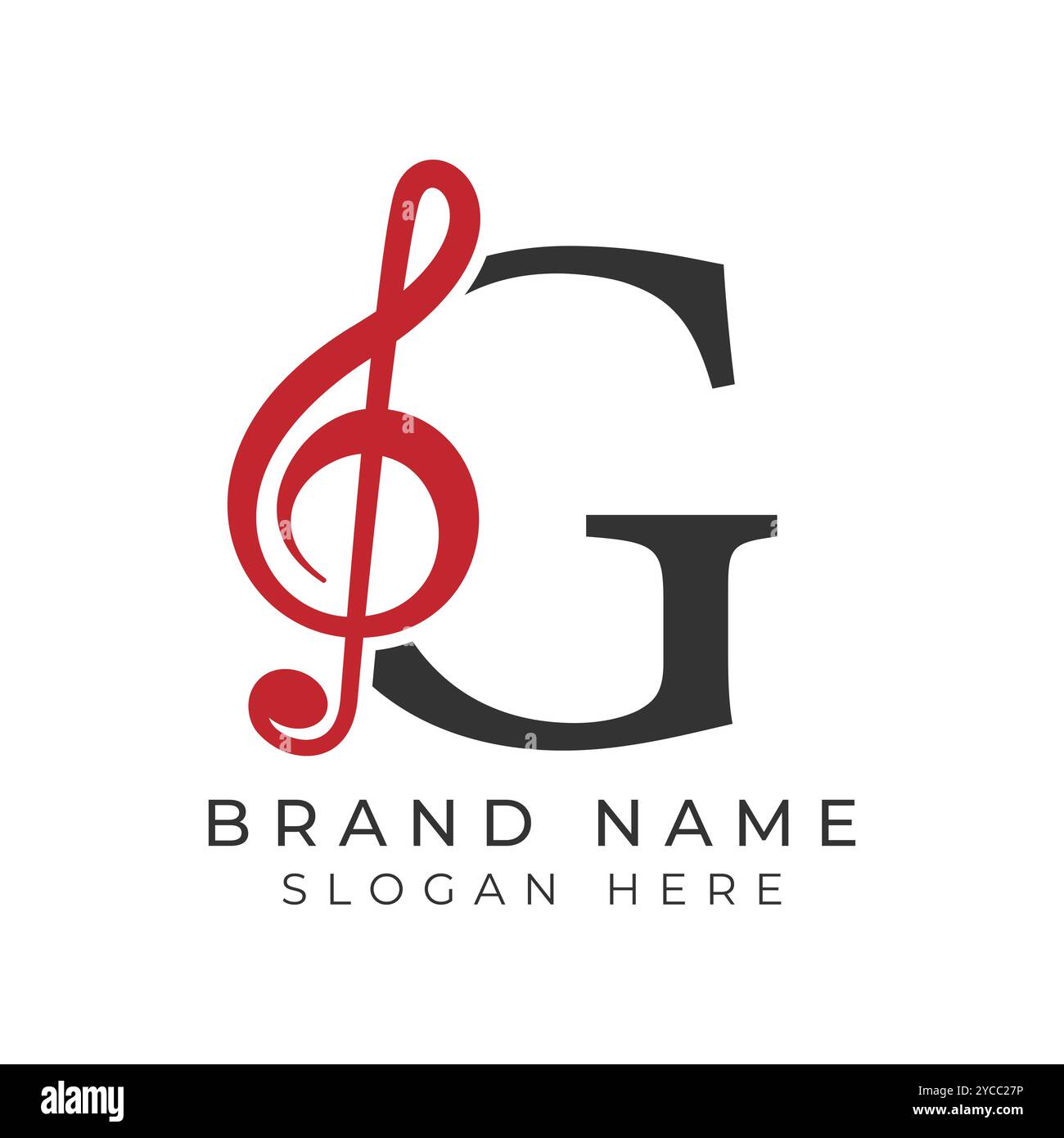 Initial Letter G with musical note Style icon. Alphabet G Music logo ...