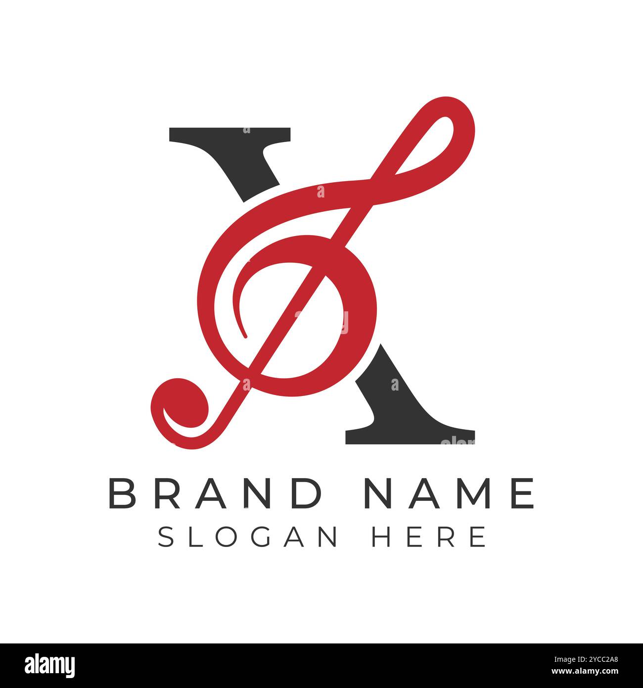 Initial Letter X with musical note Style icon. Alphabet X Music logo ...
