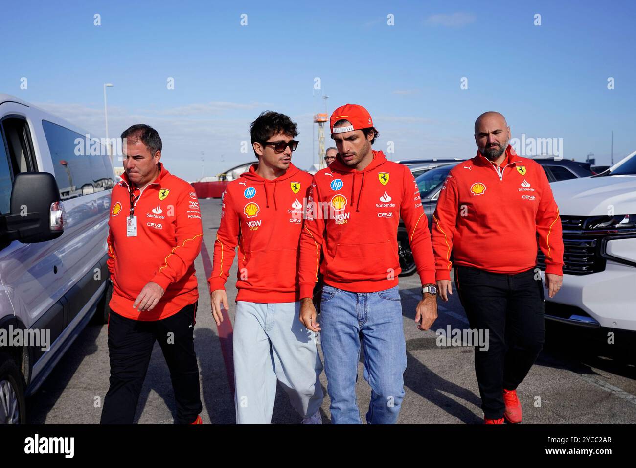 Ferrari drivers Charles LeClerc and Carlos Sainz during the 2024 United ...