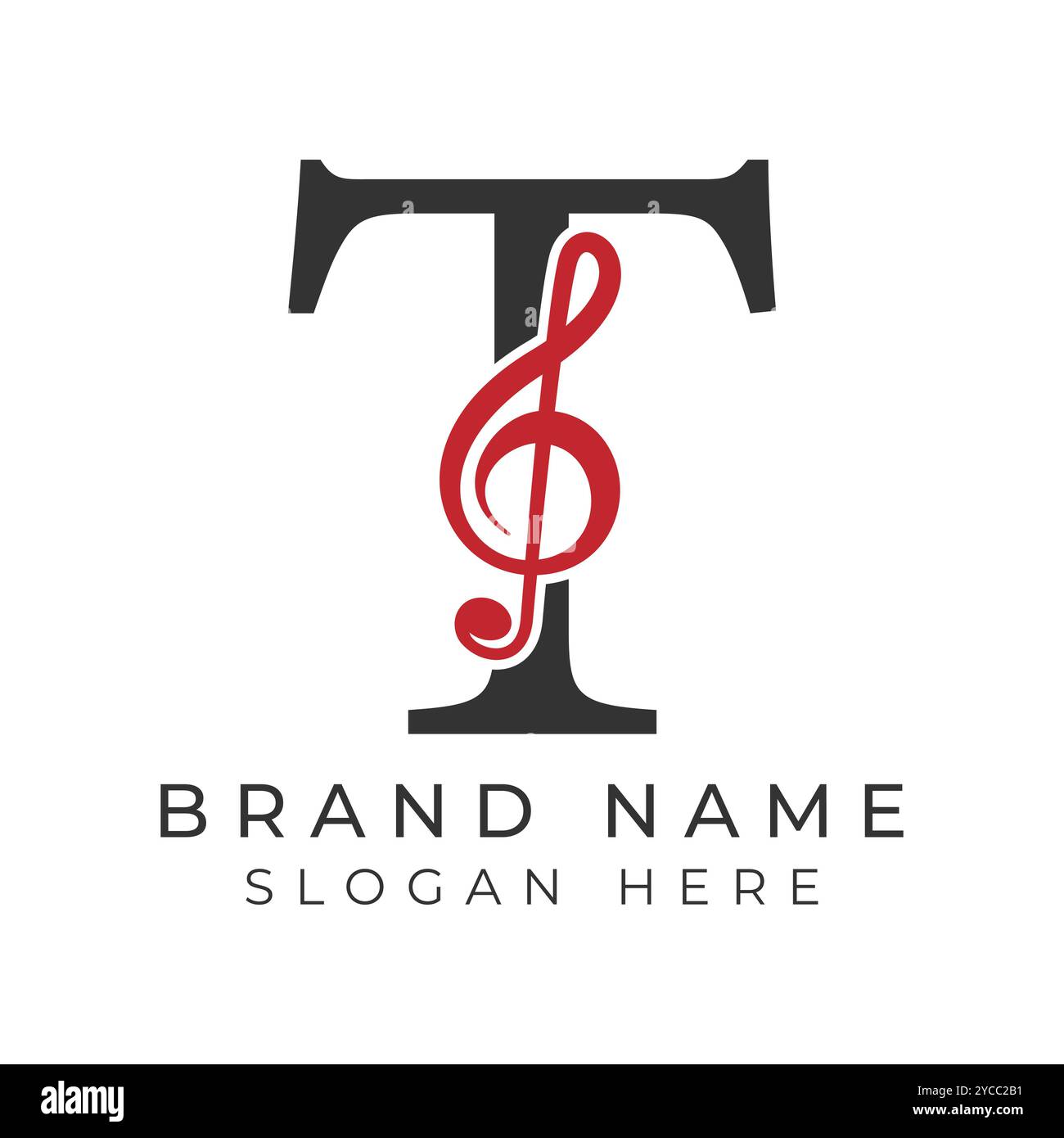 Initial Letter T with musical note Style icon. Alphabet T Music logo ...