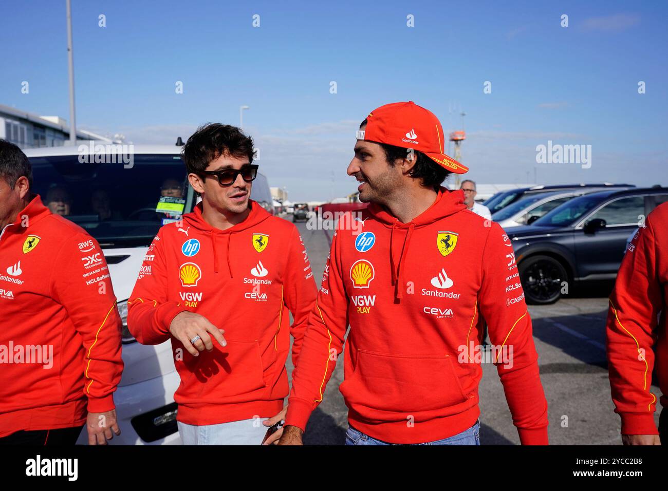 Ferrari drivers Charles LeClerc and Carlos Sainz during the 2024 United ...
