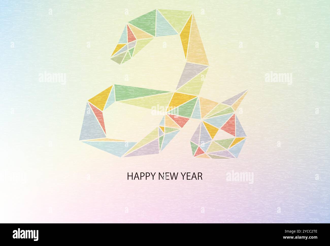 New Year's card for the year of the snake in 2025, polygonal snake in ...