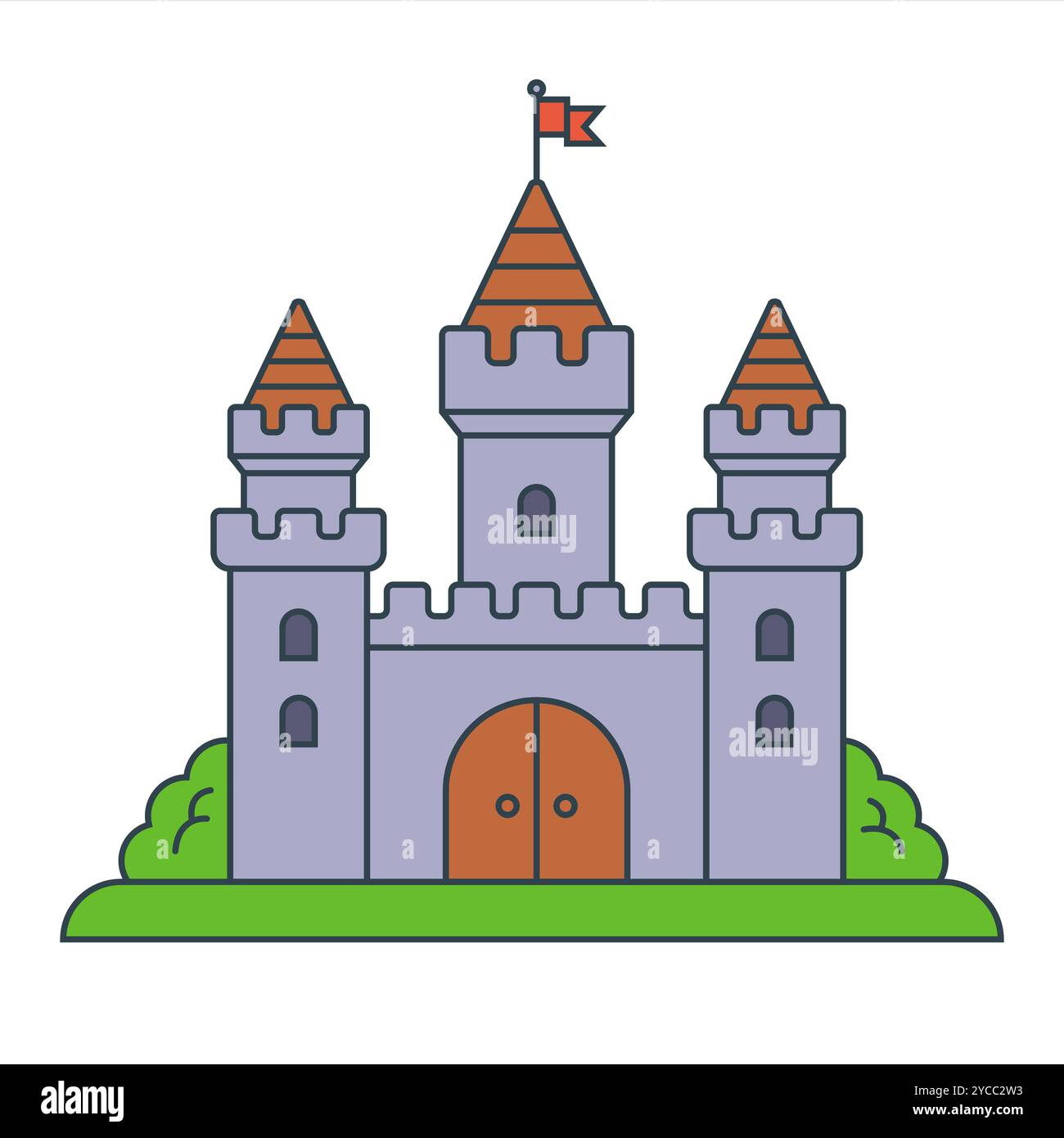 medieval stone castle. fortress from attacks. lord house Stock Vector ...