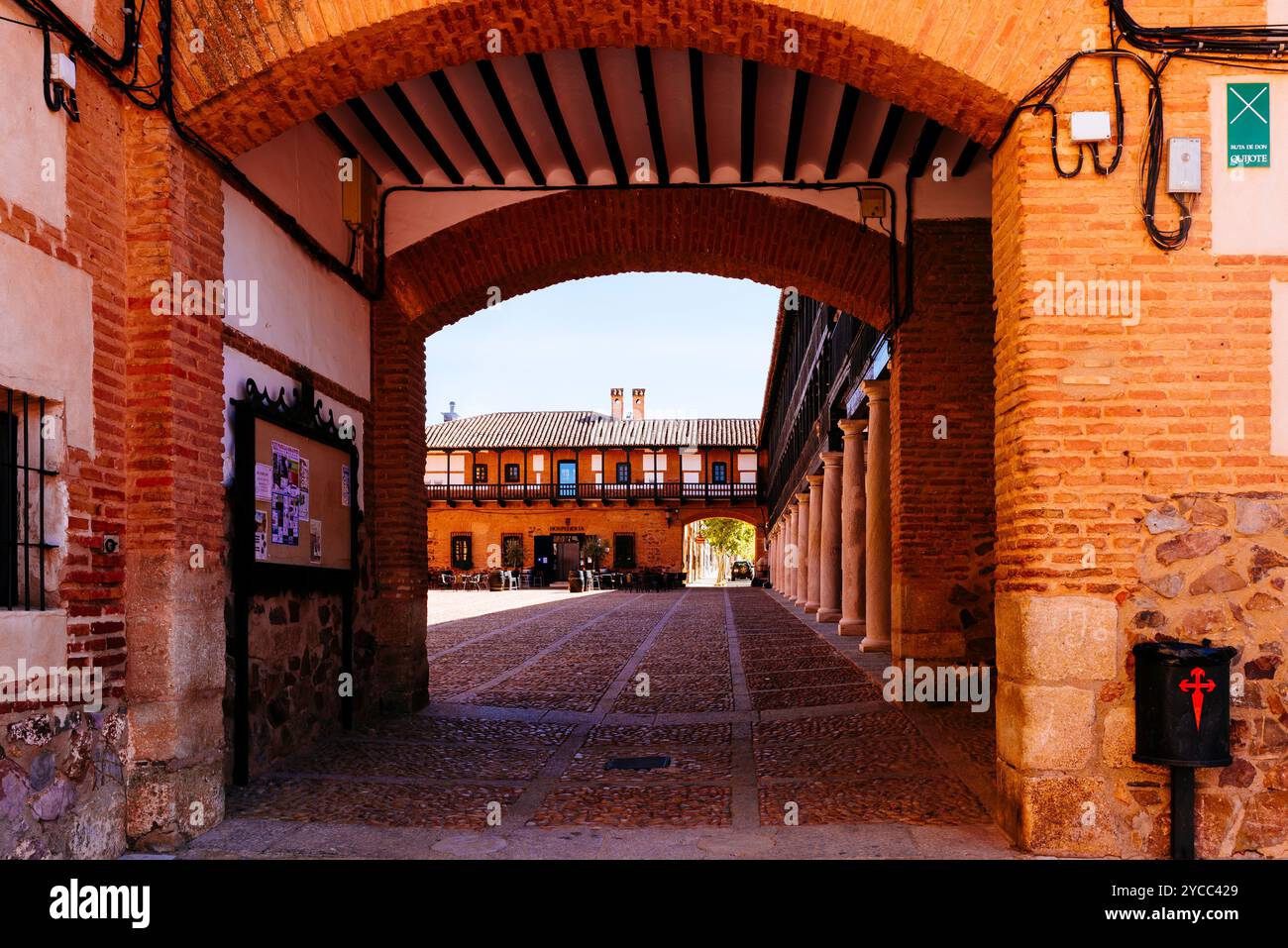 Entrance passageway. Main Square - Plaza Mayor. The square is made up ...