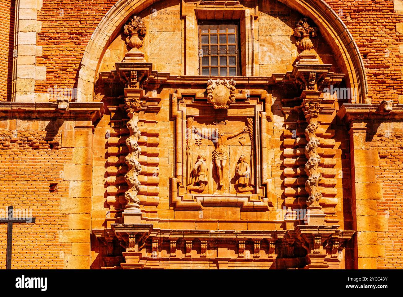 Main facade. Relief depicting Christ and the miracle with the thieves ...